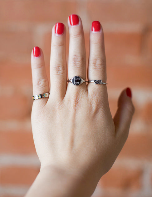 Silver Faith Over Fear Ring | Christian Rings | Elevated Faith