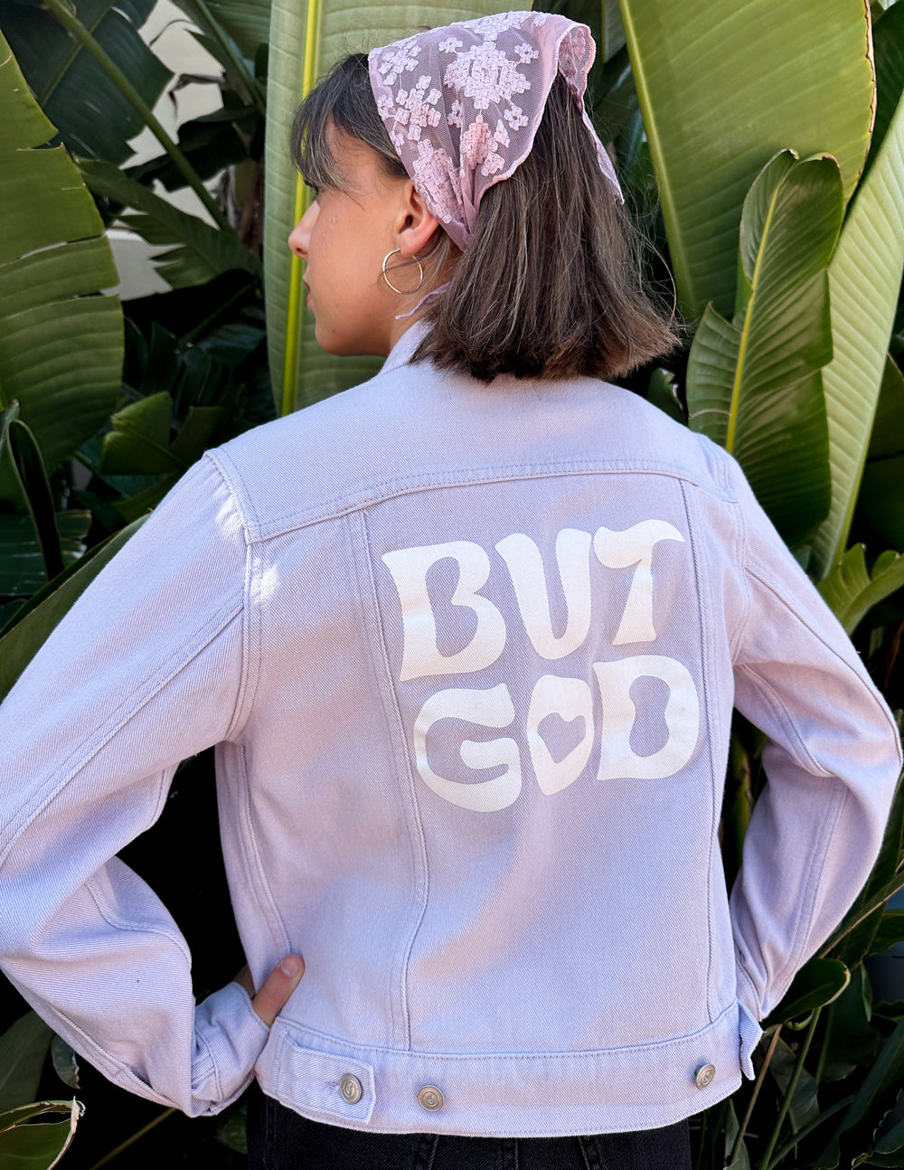 But God Cropped Denim Jacket | Christian Apparel | Elevated Faith