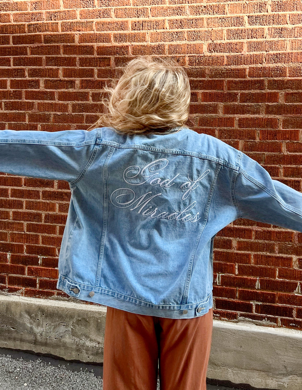 God of Miracles Denim Jacket | Trucker Jacket | Elevated Faith