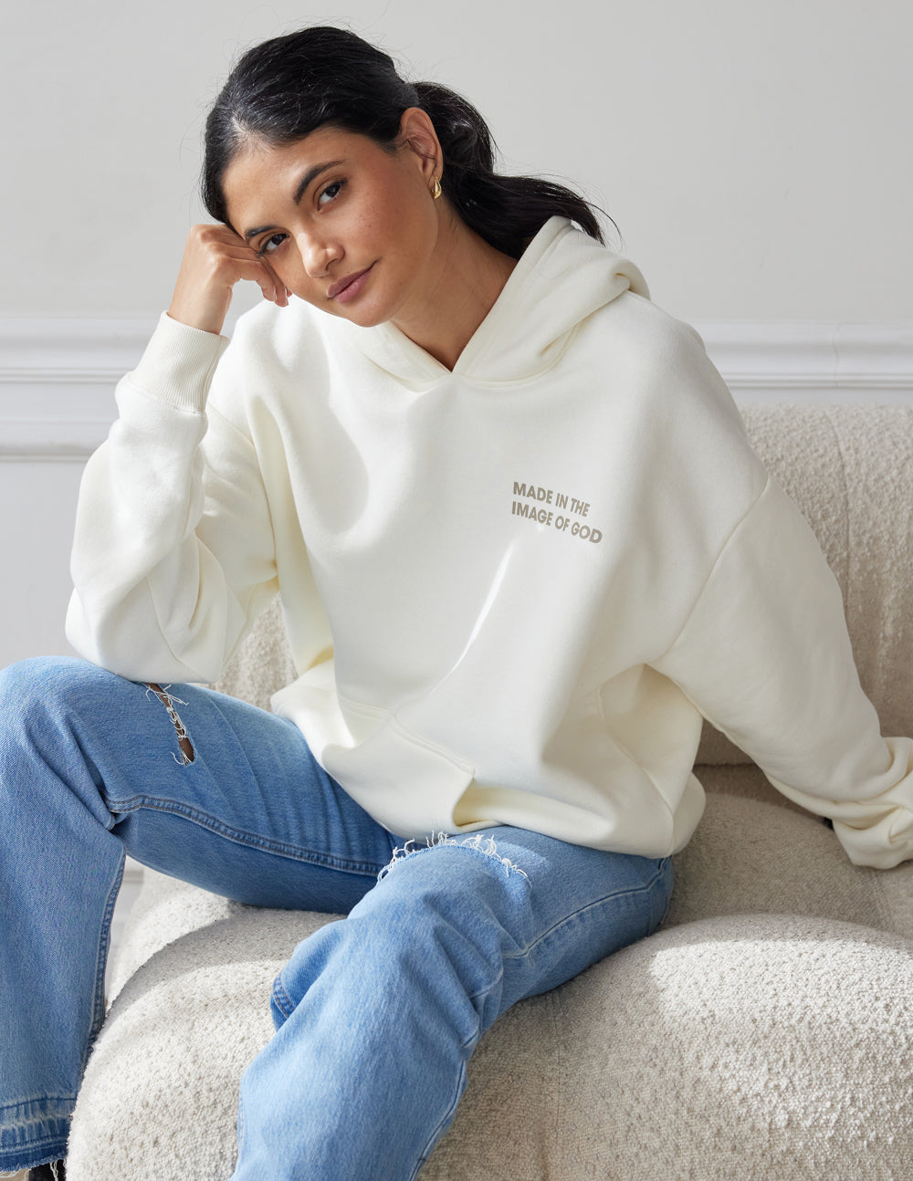 Made in the Image of God Cream Hoodie | Elevated Faith