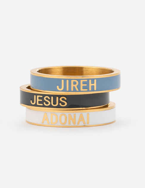 Names of God Enamel Ring Set | Christian Rings | Elevated Faith