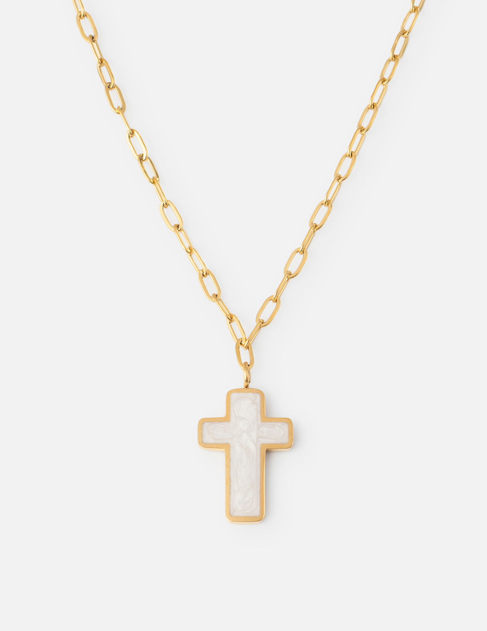 White Enamel Cross Necklace | Christian Jewelry | Elevated Faith