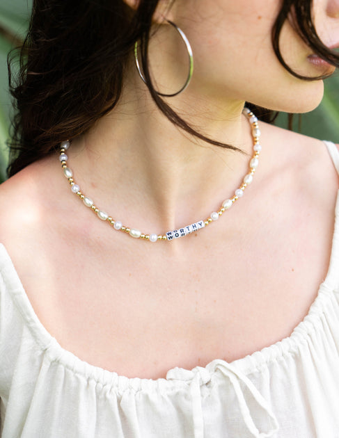 Worthy Letter Necklace | Christian Jewelry | Elevated Faith