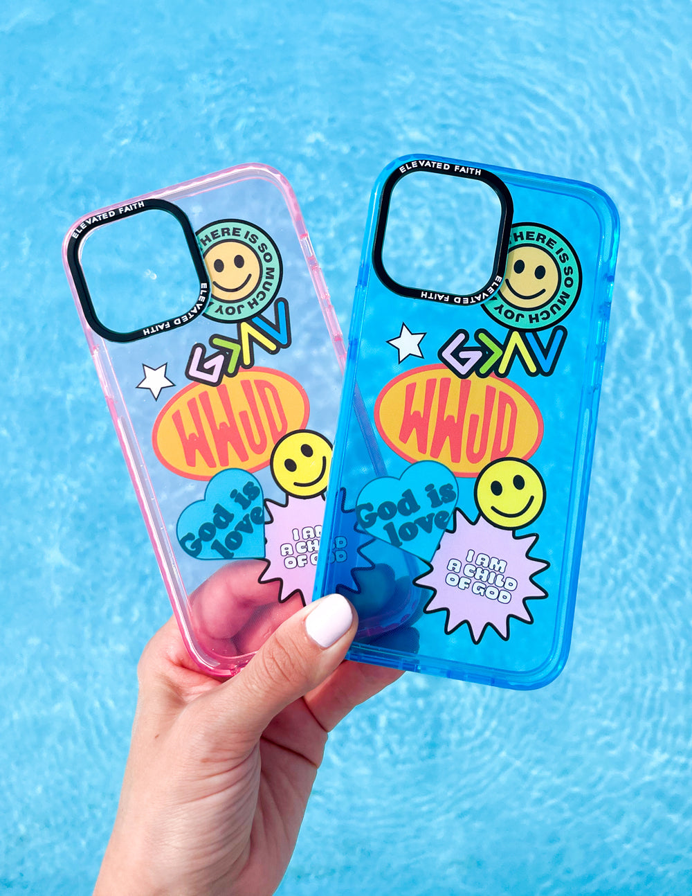 Blue Sticker Collage Phone Case | Elevated Faith