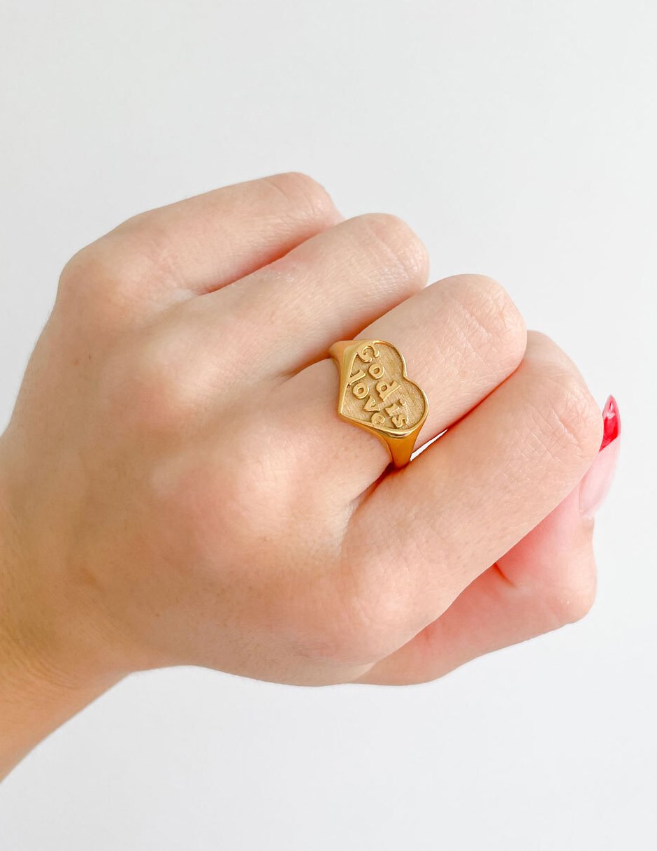 Gold God Is Love Ring | Christian Jewelry | Elevated Faith